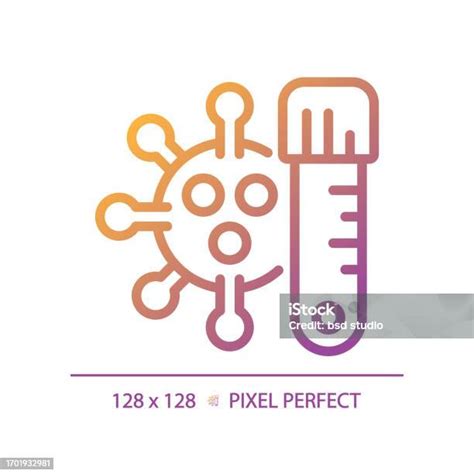 2d Simple Thin Line Gradient Virus With Tube Icon Stock Illustration