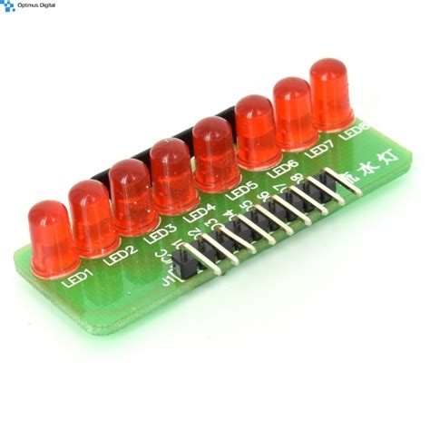 Module with 8 Red LEDs - Optimus Digital