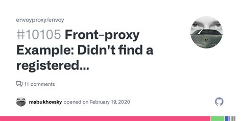 Front Proxy Example Didnt Find A Registered Implementation For Name