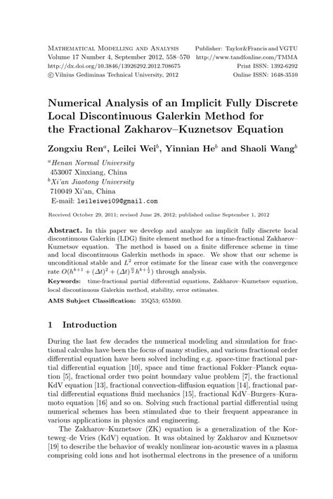 Pdf Numerical Analysis Of An Implicit Fully Discrete Local