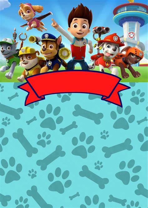 Convite editável patrulha canina