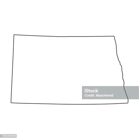 ノースダコタ州線 Usa州アメリカ地図イラストアメリカベクトルは白い背景アウトラインスタイルで隔離 アイコンのベクターアート素材や画像を