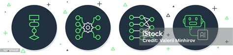 Set Line Neural Network Algorithm And Artificial Intelligence Robot