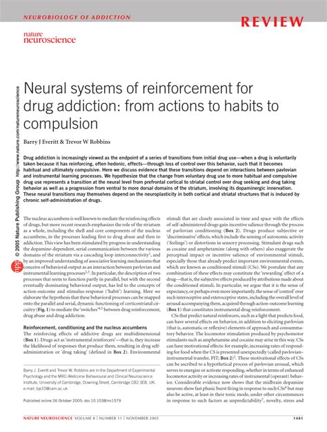 Pdf Neural Systems Of Reinforcement For Drug Addiction From Actions