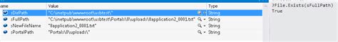 Asp Net Code Says File Doesn T Exist But Exists Stack Overflow
