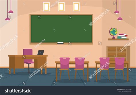 Empty Classroom Interior Education High School Stock Vector Royalty