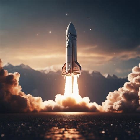 Premium Ai Image Space Rocket Launch 3d Render