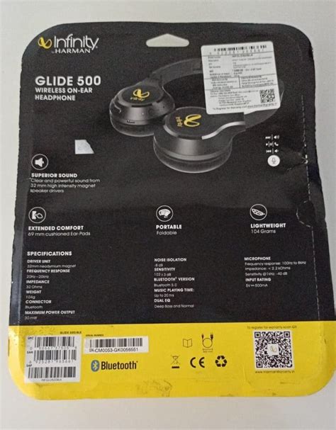 Black Abs Plastic Infinity Glide Wireless Headphone Model Name Number Infgld At Box