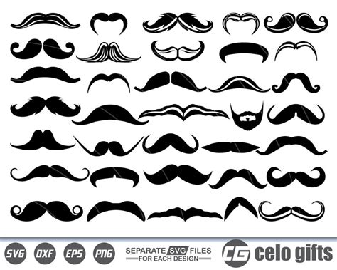 Mustache Svg Mustache Vector Cricut File Clipart Silhouette Cuttable Design Dxf Png And Eps