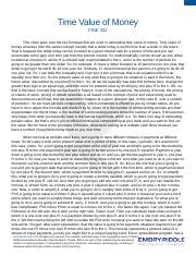 Understanding The Time Value Of Money Key Formulas And Concepts Course Hero