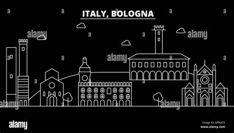 Bologna Silhouette Skyline Italy Bologna Vector City Italian Linear