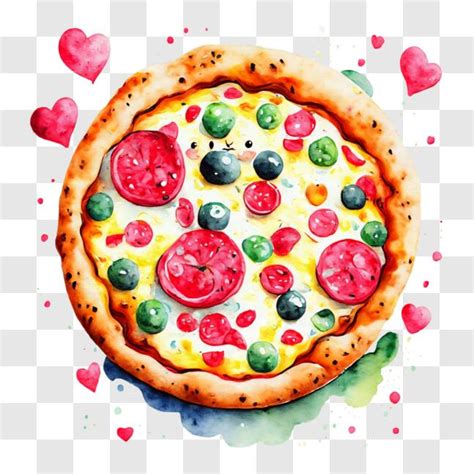 Download Pizza With Tomatoes Mushrooms And Green Peppers Png Online