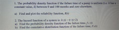 Solved The Probability Density Function If The Failure Chegg