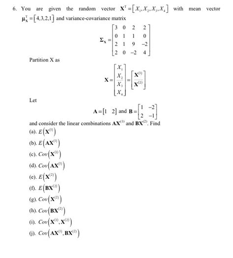 Solved You Are Given The Random Vector Xt X1 X2 X3
