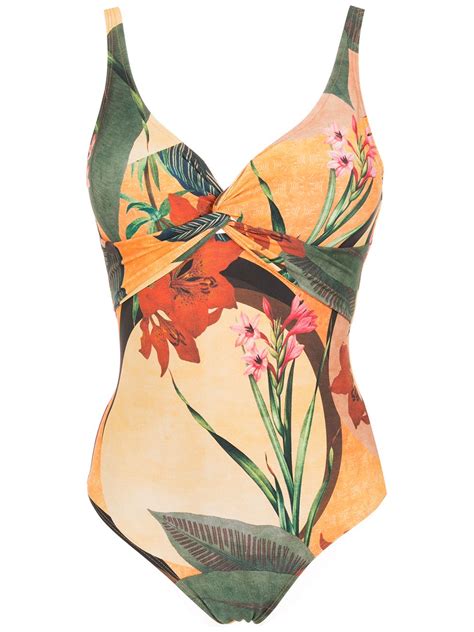 Lygia And Nanny Adriana Floral Print Swimsuit Yellow Farfetch