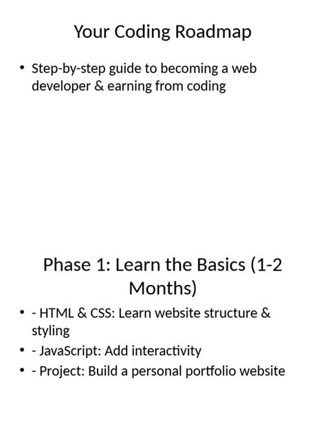 Coding Roadmap Presentation Pdf