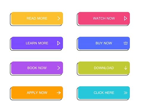 Premium Vector Set Of Modern Material Style Buttons For Website Mobile App And Infographic