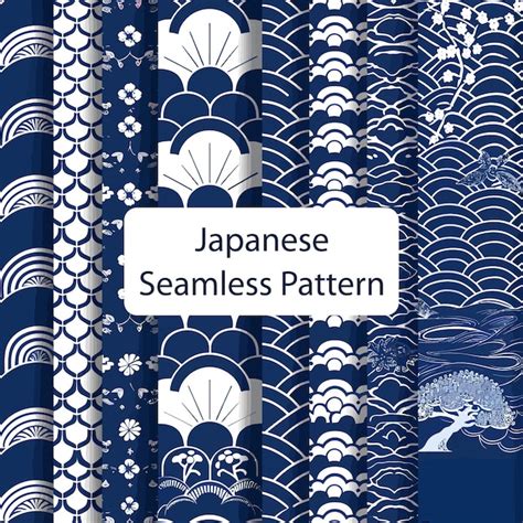 Premium Vector Japanese Seamless Pattern Illustration