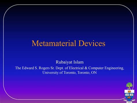 Metamaterial Devices And There Description Ppt