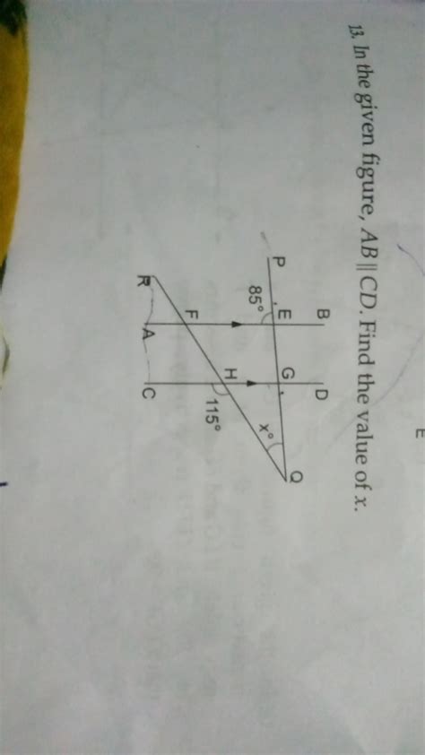 13 In The Given Figure Ab∥cd Find The Value Of X Filo
