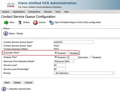 Not Ready Work Timer After Outbound Call Cisco Community