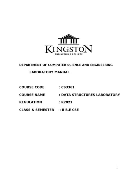 Cs3361 Data Structure Lab Manual Pdf