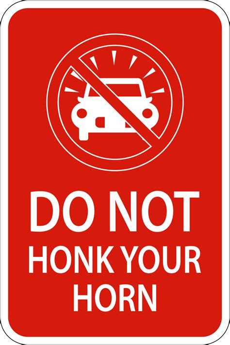 No Honking Sign Do Not Honk Your Horn 20456079 Vector Art At Vecteezy