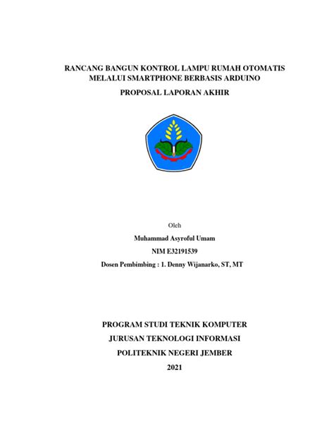 Rancang Bangun Kontrol Lampu Rumah Ototmatis Melalui Smartphone