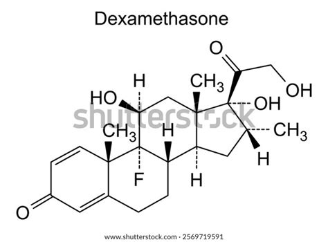 Chemical Structure Dexamethasone Drug Substance Stock Vector Royalty Free 2569719591