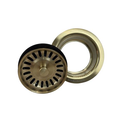 Heavy Duty Kitchen Sink Disposal Flange Drain With Strainer Satin Gold