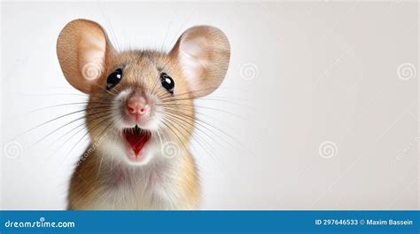 A Cute Little Lop Eared Mouse With An Open Mouth Anthe Concept Of
