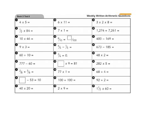 Arithmetic Test Pdf
