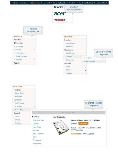 Magento Menu Extension Magento Navigation Module Templates Master