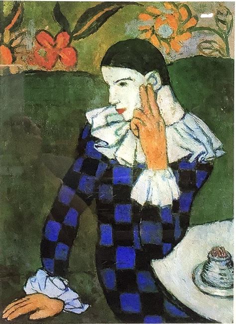 Pablo Picasso Leaning Harlequin Mutualart