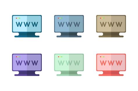 premium vector icon packs colorful web domain