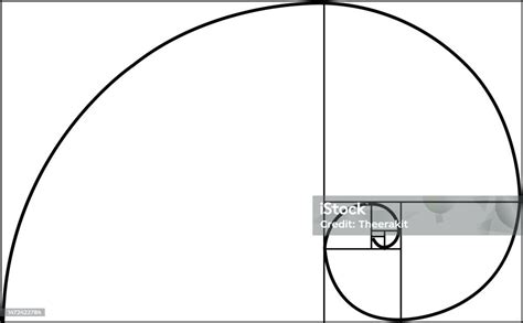 황금 비율 나선형 디자이너가 조화로운 구성을 위해 안내하는 수학 공식 흰색 배경에 황금 비율이 있는 추상적인 그림 기하학적 모양 기호입니다 플랫 스타일 수학 공식에 대한