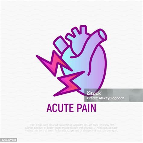急性疼痛在心臟細線圖示症狀心臟病發作的現代載體例證向量圖形及更多圖示圖片 圖示 心髒病發 胸痛 Istock