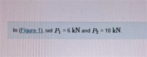 Solved In Figure 1 Set P1 6kN And P2 10kN Determine The Chegg