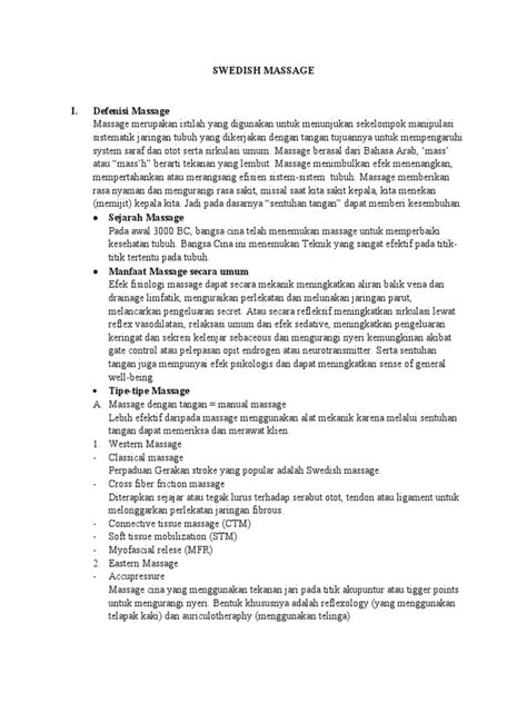 Swedish Massage Pdf
