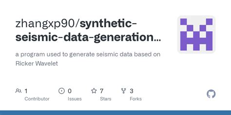 Github Zhangxp90synthetic Seismic Data Generation Program A Program