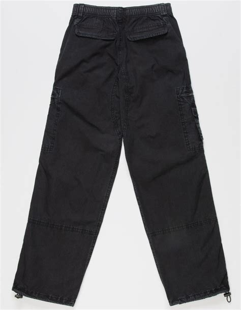 Full Tilt Elastic Waist Girls Cargo Pants Washed Black Tillys