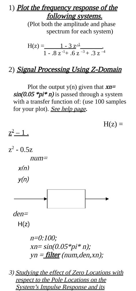 1 plot the frequency response of the following