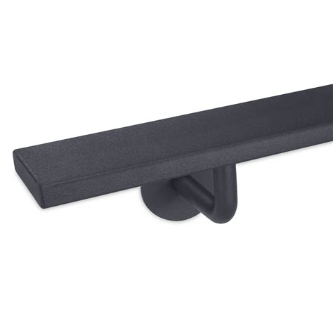 Handlauf Anthrazit Eckig 50x10 Mm Mit Haltern Typ 3 Online Handlauf Experte