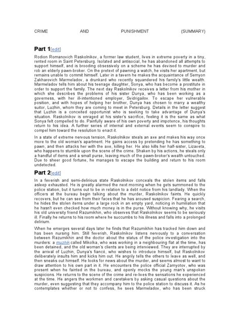 Crime Summary Pdf Crime And Punishment