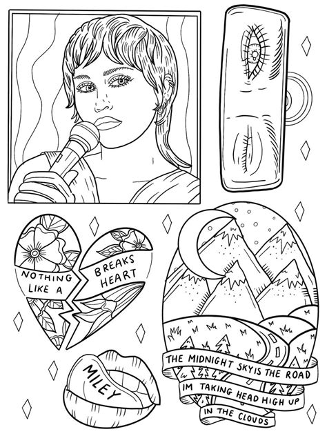 Miley Cyrus Cat Kingston Tattoo Coloring Book Art Monster Coloring Pages Coloring Books