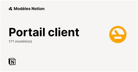 Modèles Notion gratuits — Portail client | Marketplace Notion