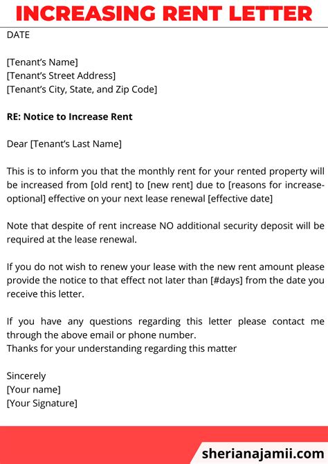 Increasing Rent Letter 2025 Guide Free Samples Sheria Na Jamii