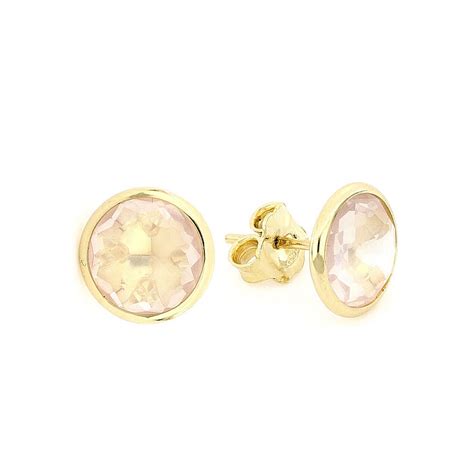 Rose Quartz Studs Temple And Grace Nz