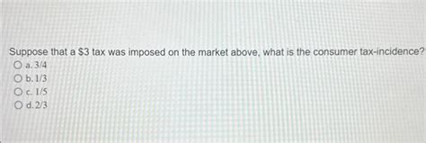 Solved Suppose That A 3 Tax Was Imposed On The Market