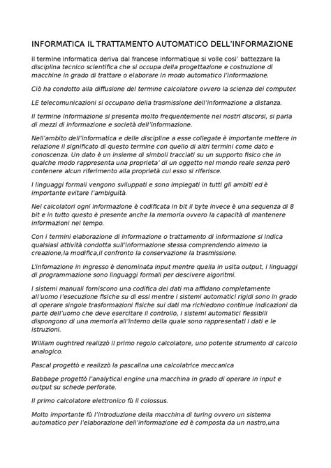 Informatica Docsity